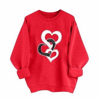 Generic Sweat-shirt imprim&eacute; Saint-Valentin 2026 &agrave; manches longues et col rond d&eacute;contract&eacute; haut doux et confortable v&ecirc;tements de sport tendance pour les tenues