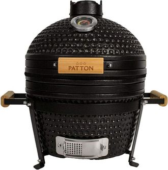 Patton Kamado barbecue c&eacute;ramique Classic 16- Mod&egrave;le de Table Compact - Noir mat