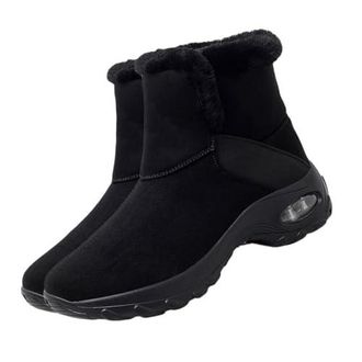 Minkissy Bottes de Neige dHiver pour Femmes Noires Taille 38 Bottines -Mollet Chaudes Doublure Peluche Semelle Antid&eacute;rapante Confortable Chaussures Polyvalente