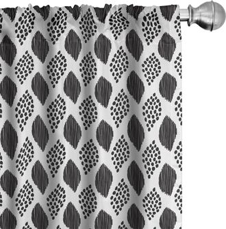 Abakuhaus Schwarz und weiß Vorhänge, Gardinen, Abstrakte Schwarze Punkte, Fensterbehandlungen für Wohnzimmer Schlafzimmer Dekor, 2 Stück 75 cm b x 175 cm h, Sch