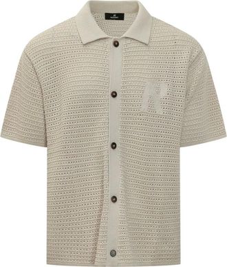 Represent Represent, Homme, Chemises, Beige, Taille: XL Chemise &agrave; Manches Courtes en Maille Perfor&eacute;e