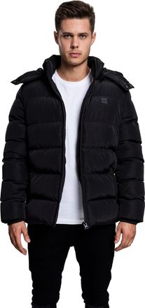 Urban Classics Herren Hooded Puffer Jacket Jacke, Black, M,Collegejacke