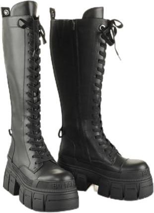 Buffalo Gospher Lace Up High Bottes Noires Pour Femmes - EUR 36