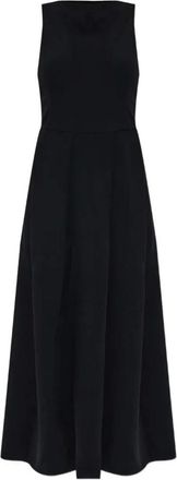 Emporio Armani Femme, Robes, Noir, Taille: 42 FR Robe Midi Trap&egrave;ze Sans Manches