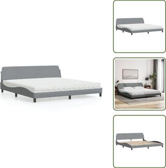 vidaXL The Living Store - Bett mit Matratze Hellgrau 200x200 cm Stoff - Bettsofa - Boxspringbetten - Doppelbett - Schlafzimmerm&ouml;bel - Lattenrost
