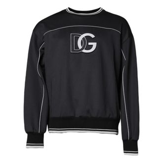 Dolce & Gabbana Schwarzer Logo Rundhalspullover - - Sweatshirts & Hoodies - Herren - Schwarzk - 2XL
