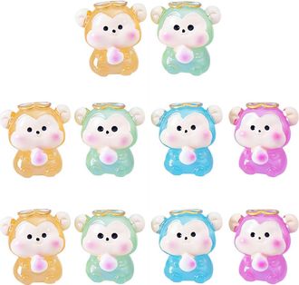 Generic 10 Stück Harz-Schweinchen-Figuren, nachtleuchtend, Mini-Harz-Tiere, leuchten im Dunkeln, winzige Harz-Figuren, Sortimentspackung zum Verstecken für Aq