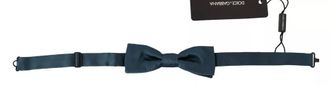 Dolce & Gabbana Blue Silk Adjustable Neck Bow Tie Mens