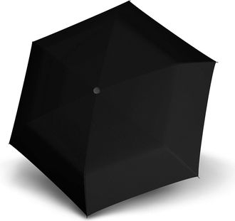 Doppler Taschenschirm Fiber Havanna Uni - Extrem leicht - Kompakte Gr&ouml;&szlig;e - 22 cm - Schwarz