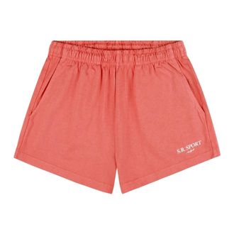 Sporty & Rich W&uuml;stenrosa Baumwoll-Shorts mit elastischem Bund - - Shorts - Damen - Rosa - XS