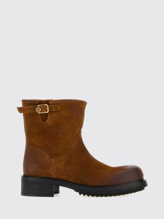 Versace Bottes de motard en daim avec plaque Medusa