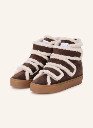 INUIKII Inuikii Hightop-Sneaker Shearling Velcro Wedge braun