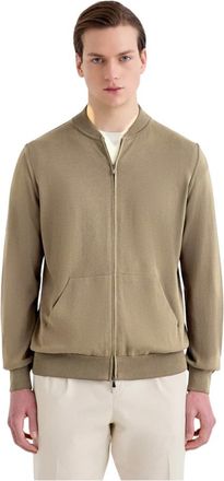 FILIPPO DE LAURENTIIS Homme, Sweatshirts et sweats &agrave; capuche, Beige, Taille: 2XL Bomber zip Cotone Cr&ecirc;pe