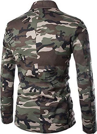 Generic Cardigan dhiver en tricot pour homme - Veste camouflage &agrave; manches longues - Manteau haut de coiffeur - Chemise pour homme, Vert arm&eacute;e., XXL