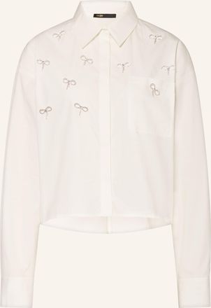 Maje Hemdbluse Mit Schmucksteinen weiss