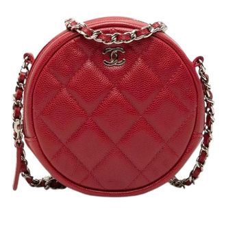 Chanel Sac bandouli&egrave;re matelass&eacute; en cuir caviar Pre-owned - Femme - Pre-owned - Rouge - Taille: ONE Size