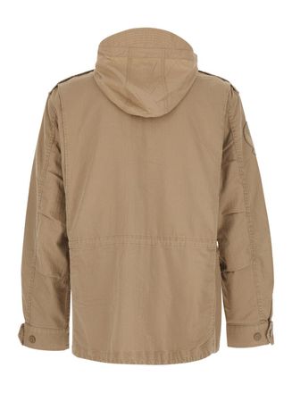 Polo Ralph Lauren Mens Cotton Jacket With Removable Hood - Brown Coat