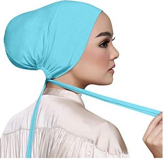 Generic Sous-bonnet pour femme - Hijab - Musulman - Hijab - Bonnet islamique - Hijab - Avec fermeture à nouer dans le dos - Couleur unie - Sous écharpe - Bonn