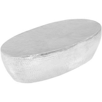 vidaXL vidaXL Couchtisch Silber geh&auml;mmert 100 x 50 x 28 cm Aluminium