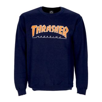 Thrasher Crewneck Sweatshirt Navy Orange - - Sweatshirts & Hoodies - Herren - Blau - S