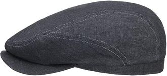 Stetson Casquette Plate d´Ete Belfast Homme - Made in The EU en Lin Gavroche avec Visiere Ete Printemps-ete - 60 cm Denim