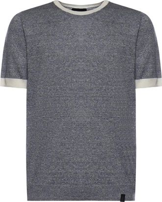 Fay Homme, Pulls, Bleu, Taille: 3XL T-shirt &agrave; manches courtes