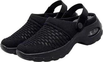 Garneck Demi-pantoufles Femme Maille Respirante Semelle Antid&eacute;rapante L&eacute;g&egrave;res et Confortables Chaussures &eacute;t&eacute; Noires Protection Talon Souples et R&eacute;sistantes