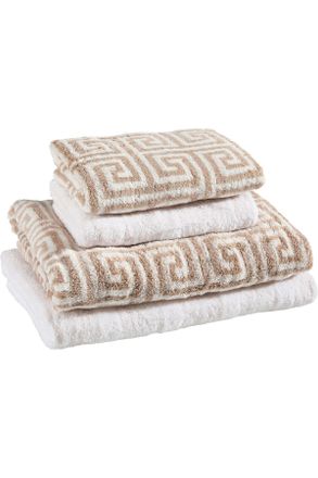 Caw&Ouml; Frottierset, Sand, Textil, 4-teilig, Abstraktes, Oeko-Tex Standard 100, saugf&auml;hig, Aufh&auml;ngeschlaufe, strapazierf&auml;hig, angenehm weich, hochwertige Qual