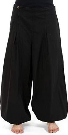Fantazia Pantalon Ethnique Large Bouffant Droit Femme Damh - Taille S au XXXL Noir