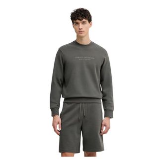 A|X Armani Exchange Crewneck Sweatshirt mit Ton-Logo - - Sweatshirts & Hoodies - Herren - Gr&uuml;n - M
