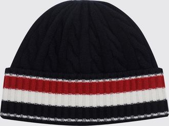 Thom Browne Bonnet en laine vierge &agrave; rayures avec revers et &eacute;tiquette logo