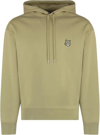 Maison Kitsun&eacute; Homme, Sweatshirts et sweats &agrave; capuche, Beige, Taille: S Bold Fox Head Patch Oversize Sweat &agrave; capuche