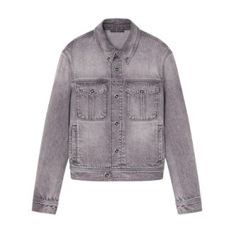 Versace Homme, Vestes, Gris, Taille: XL Veste en denim avec tête de Méduse