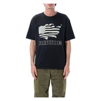Rhude Homme, Tops, Noir, Taille: L Banner Tee
