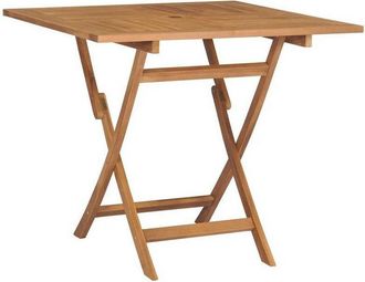 Les Tendances Table de jardin carr&eacute;e pliable teck massif clair Kounjo