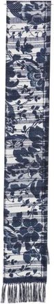 Pierre-Louis Mascia Femme, Accessoires, Bleu, Taille: ONE Size Floral Print Fringed Trim Scarf