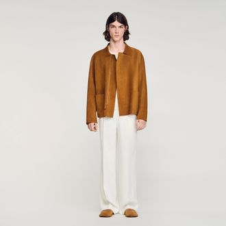 Sandro Blouson en croute de cuir