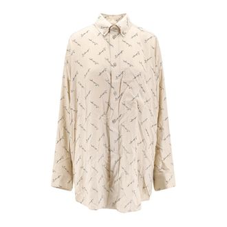 Balenciaga Bedrucktes Hemd - - Blouses & Shirts - Damen - Beige - S
