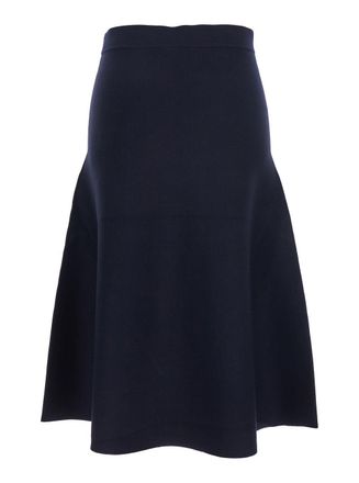 Max Mara Womens Black Flared Skirt With Elastic Waist Viscose