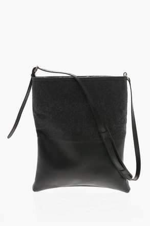 Dries Van Noten Leather and Fabric Shoulder Bag Dries Van Noten