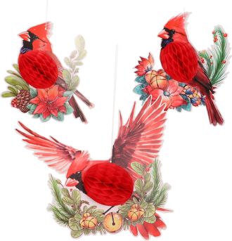 DOITOOL 3stücke Papier-hängedekorationen Mit Vogelmotiv Hängedekorationen Für Feste Gartendekorationen Wabenanhänger-Requisiten Für Türen Wände Und Fenster