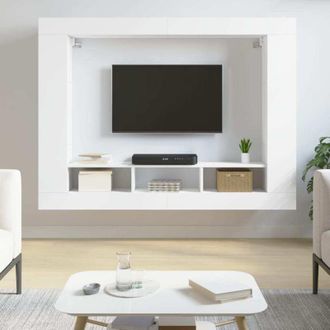 vidaXL Meuble tv blanc 152x22x113 cm bois ding&eacute;nierie