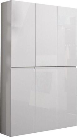 Dmora &Eacute;tag&egrave;re &agrave; Chaussures Diva, Meuble 20 Tablettes, 48 Paires Made in Italy, 34x122x200h cm Blanc Brillant