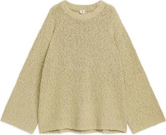 Arket Strickpullover Mit Lochmuster -Beige