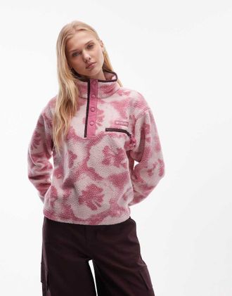 Columbia Helvetia II - Cropped-Pullover aus Fleece in Rosa mit kurzer Druckknopfleiste