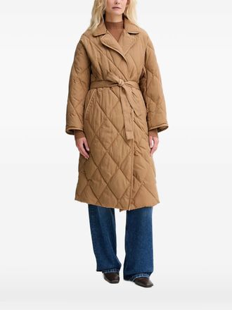 Twin-Set Gesteppter Mantel mit G&uuml;rtel - Braun