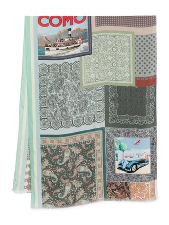 Pierre-Louis Mascia écharpe à design patchwork - Gris