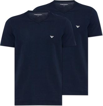 Emporio Armani Homme, Tops, Bleu, Taille: 2XL Lot de deux T-shirts de sous-v&ecirc;tements