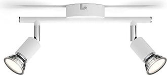 Philips Limbali Deckenspots (50 W), praktische Deckenleuchte mit 2 flexiblen Spots, GU10 Leuchte ohne Leuchtmittel, wei&szlig;