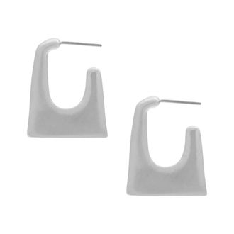 Dansk Copenhagen Tara Square Hoop Ohrring - - Accessories - Damen - Grau - ONE SIZE